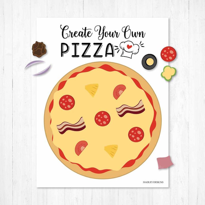 Pizza Party Creat Your Own Pizza Game Game Template - Pizza Recipe ...