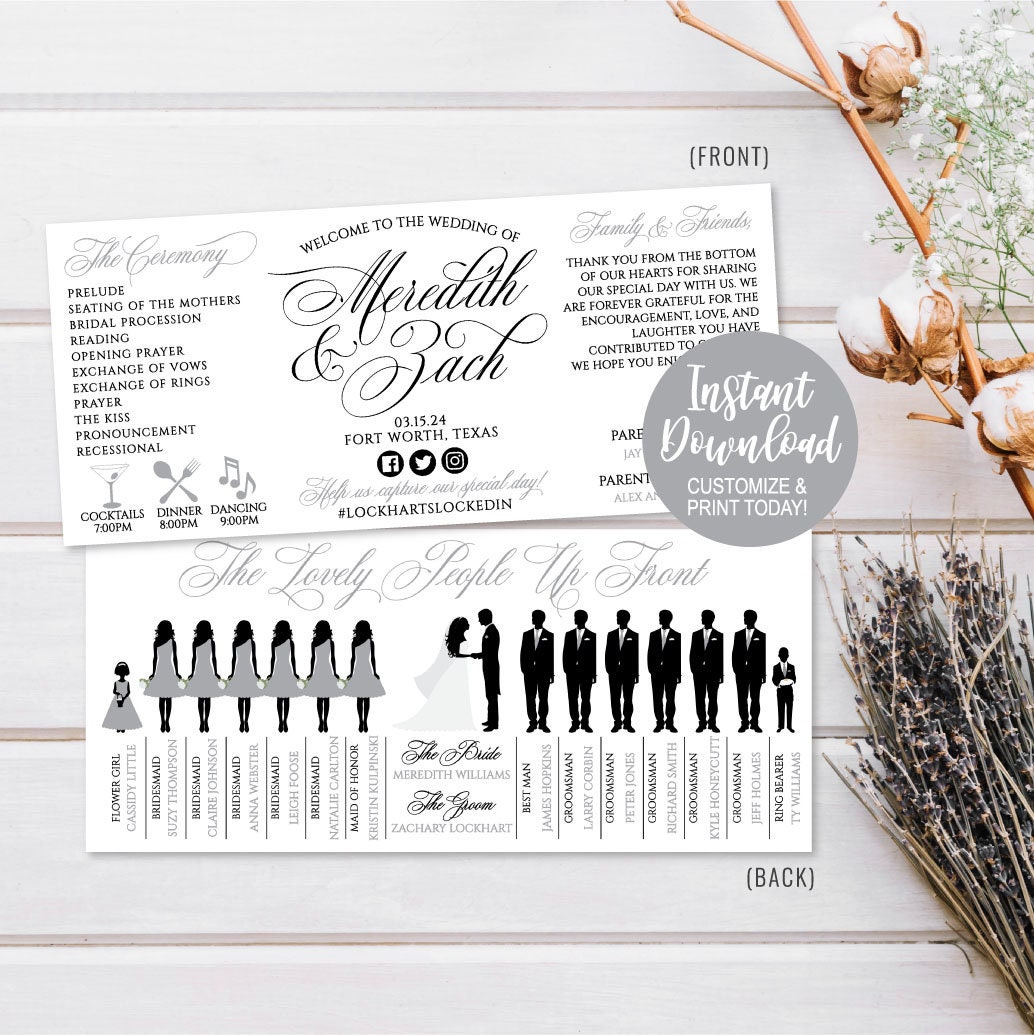 Wedding Program Thank You Template, Wedding Program Ideas Wording ...