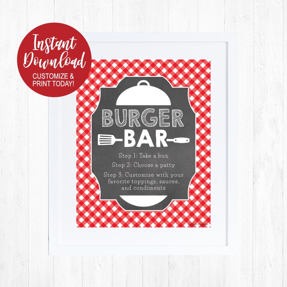 Burger Party Sign Set Templates, Backyard Grill Pool Party Large ...
