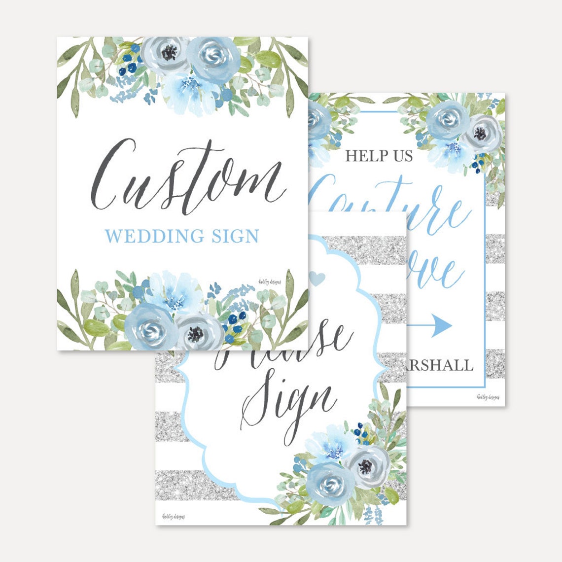Wedding Signs Printable Bundle, Printable Wedding Sign Templates, Cheap ...