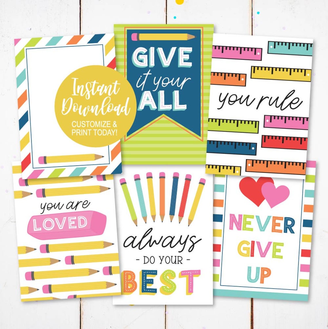 Printable Love Quotes, Back to School Gifts, Girl Lunch Box Notes, Boy ...