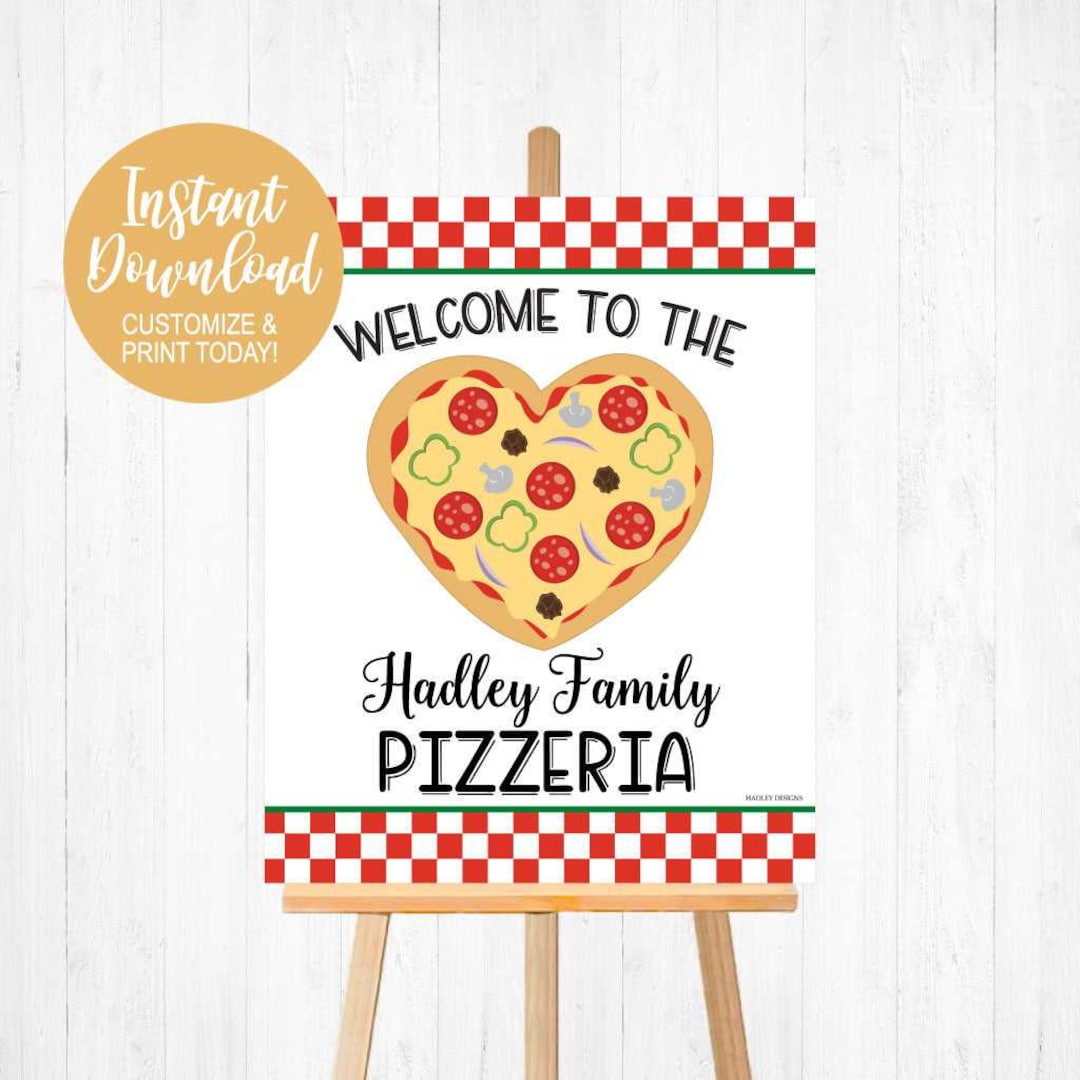 Italian Party Decorations, Italian Party Theme, Pizza Bar Sign, Pizza ...