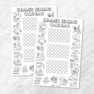 Summer Reading Calendar, Summer Reading Log, Summer Planner, Monthly ...