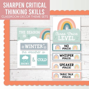 Boho Classroom Calendar Set Bulletin Board - Bulletin Board Calendar ...