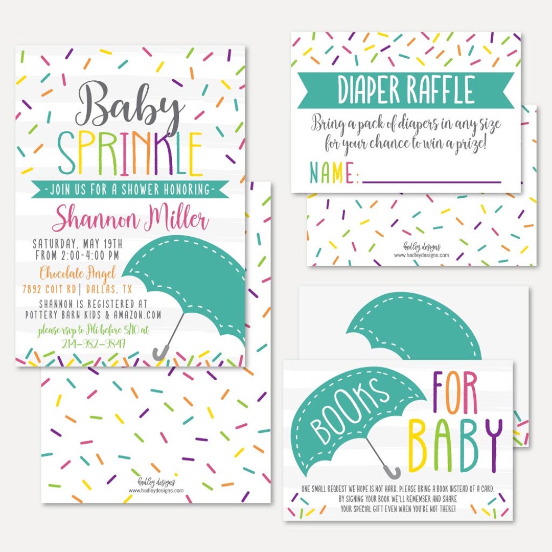 Sprinkle Baby Shower Invitation Suite Template Shower - Etsy