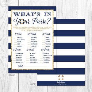 Nautical Baby Shower What's in Your Purse? Game Template - Whats in ...
