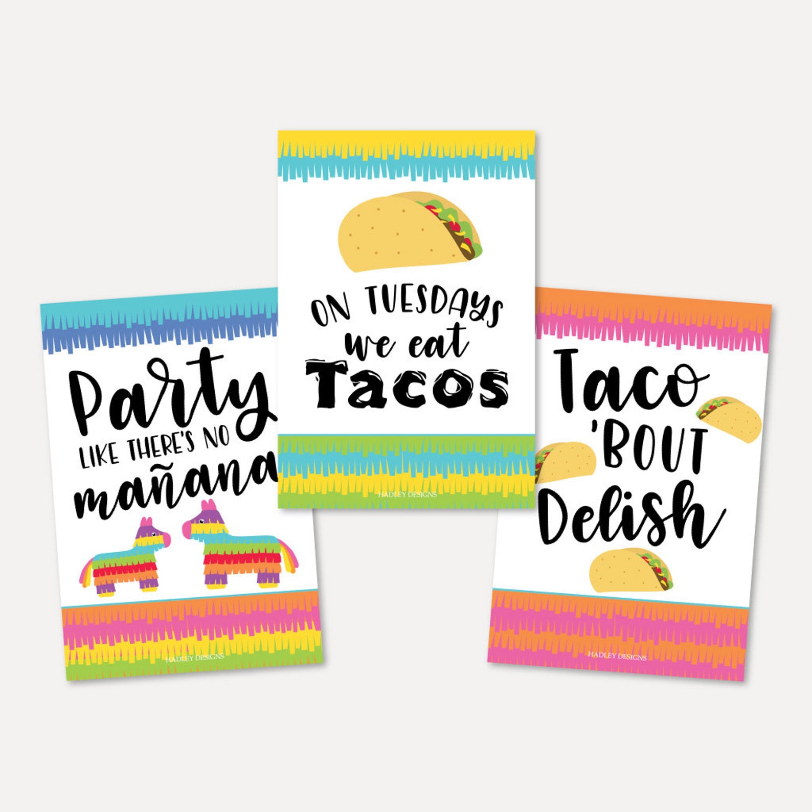 Printable Taco Bar Mini Sign Templates 3 Editable Mexican - Etsy