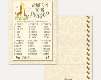 Whats in Your Purse Shower Game Baby Shower Game Baby - Etsy