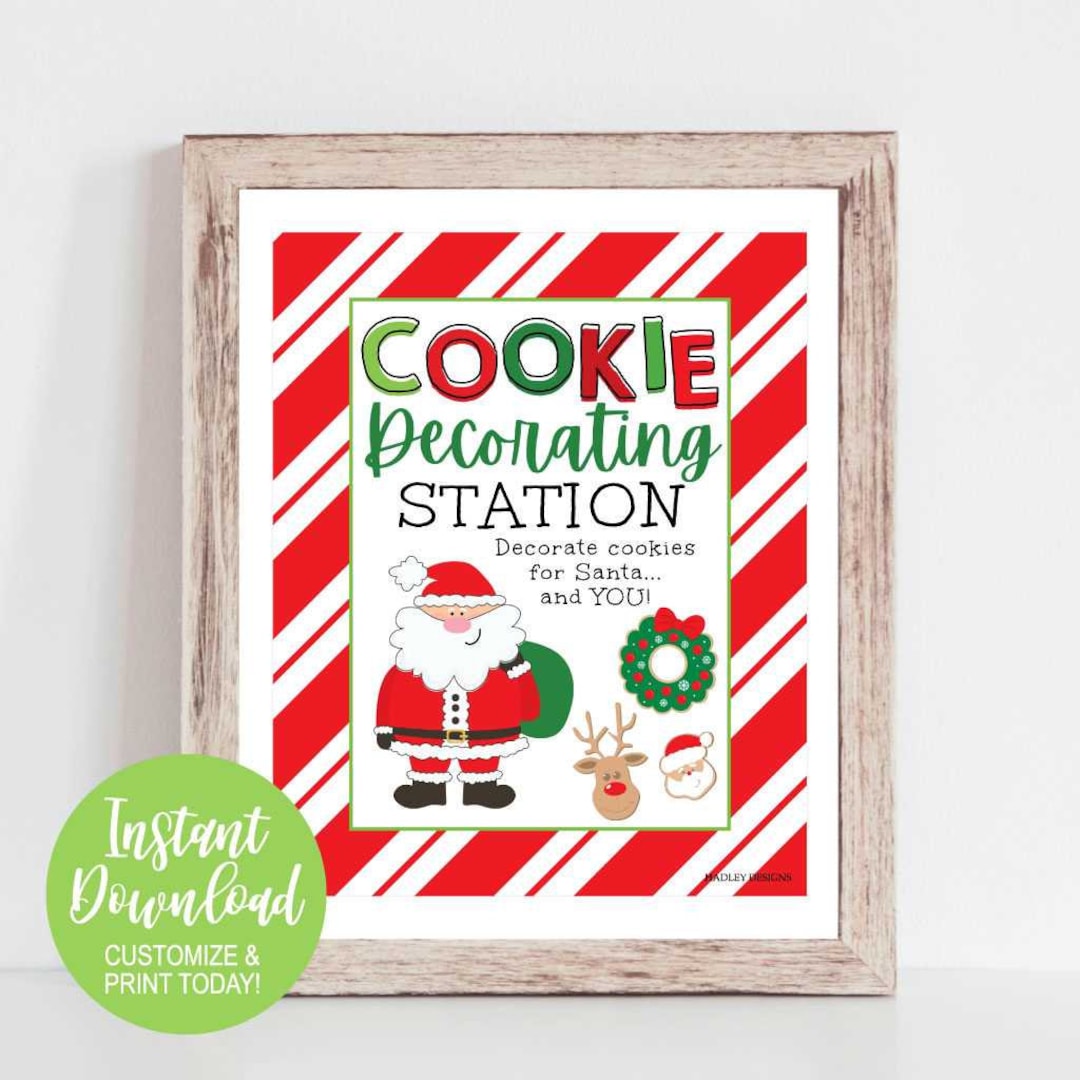 Santa Cookies Sign, Cookie Station Sign, Cookies for Santa Downloads ...