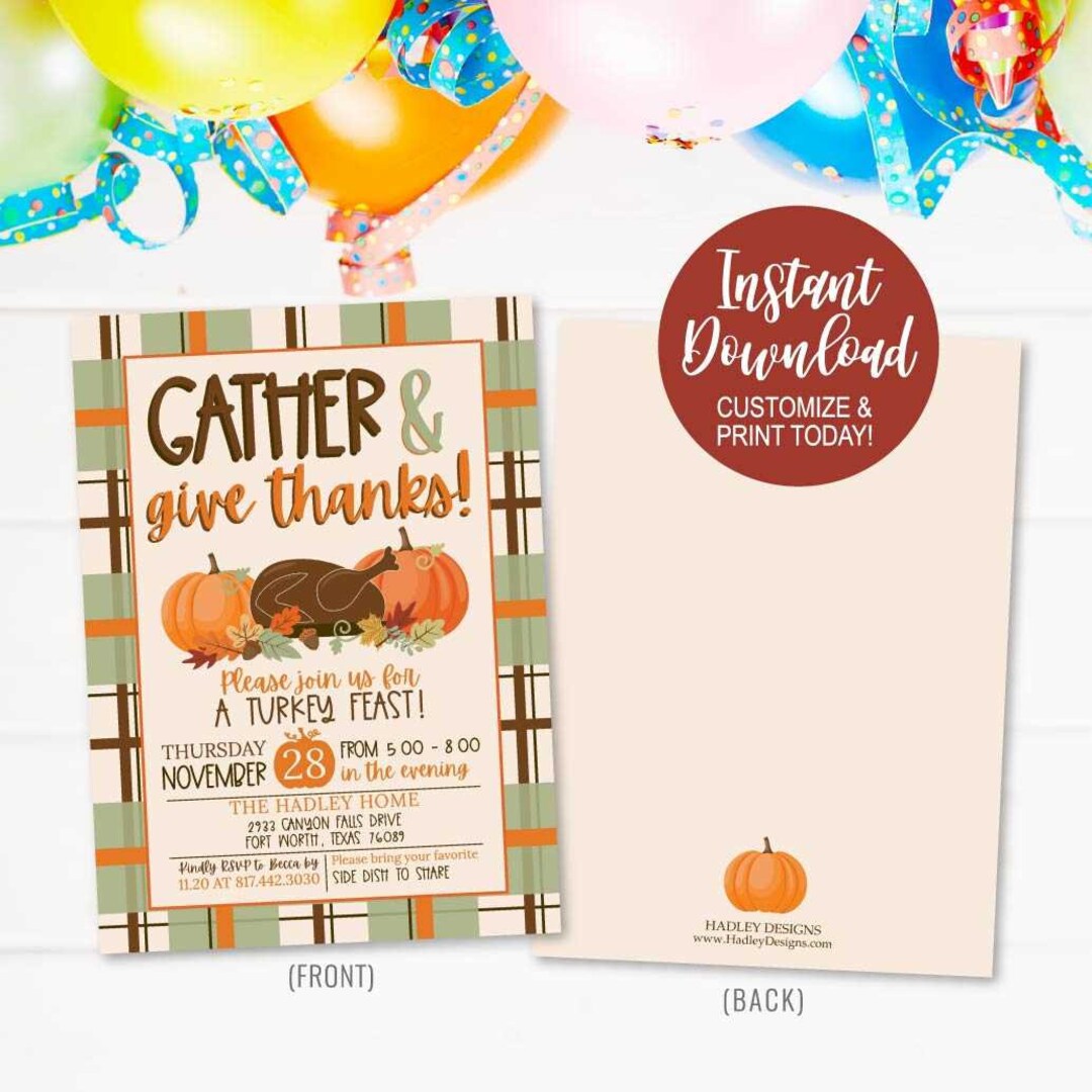 Fall Party Invitation Adult, Fall Party Invitation Kids, Fall Party ...
