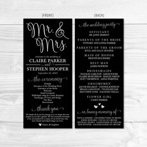 Silver Glitter Black Elegant Wedding Program Template - Programs ...
