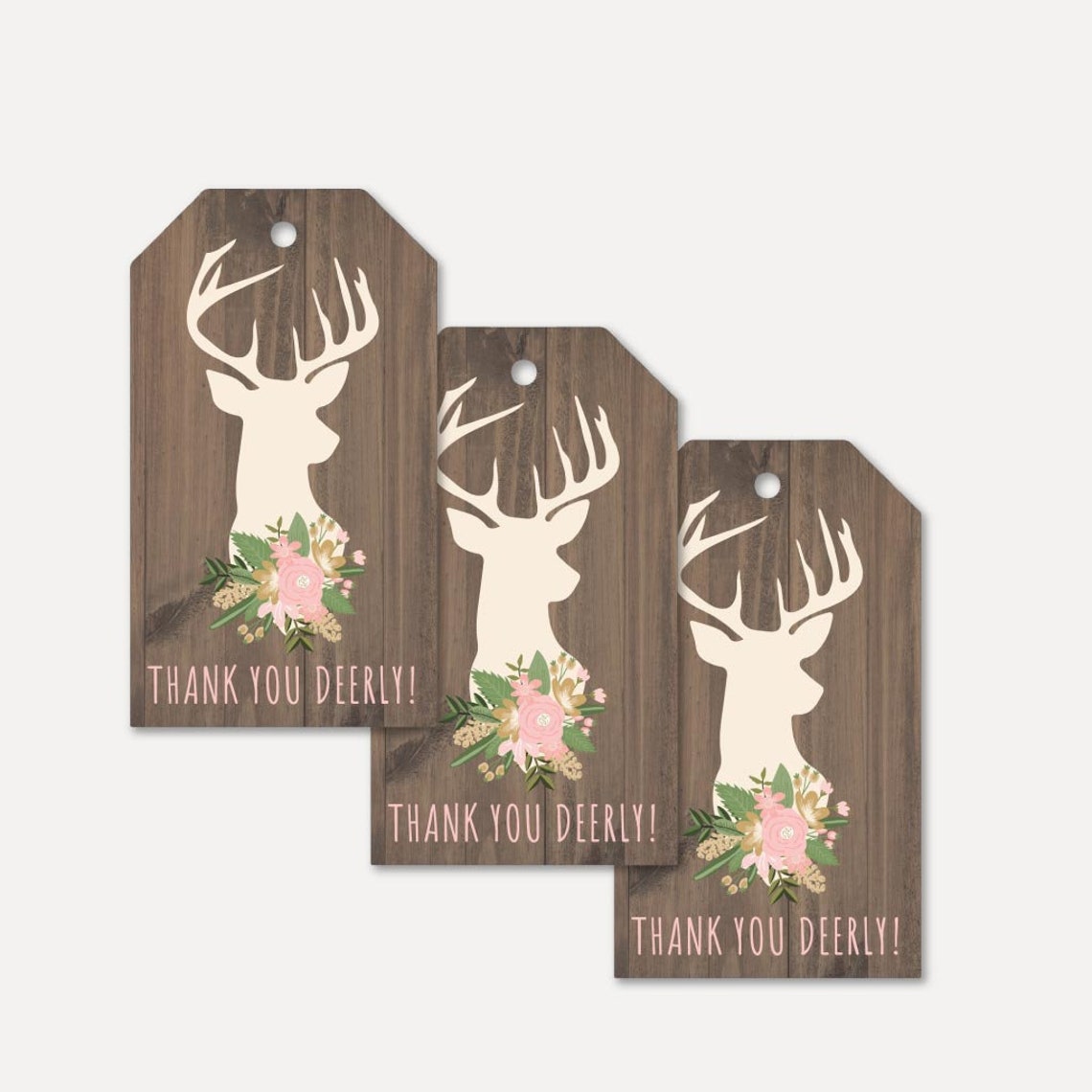 Oh Deer Girl Baby Shower Thank You Favor Tags Template thank | Etsy
