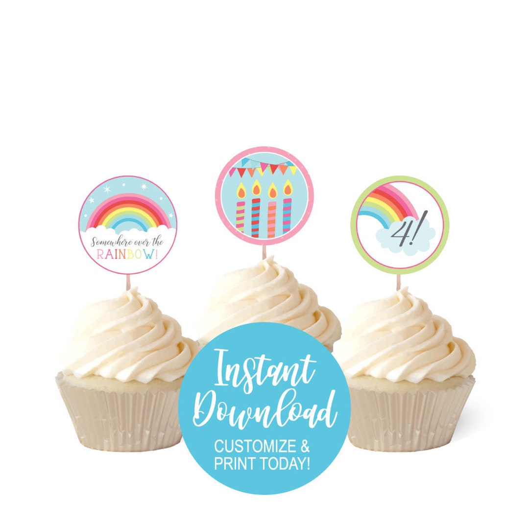 Cupcake Topper Printable, Baby Shower Cupcake Decorations, Cupcake ...