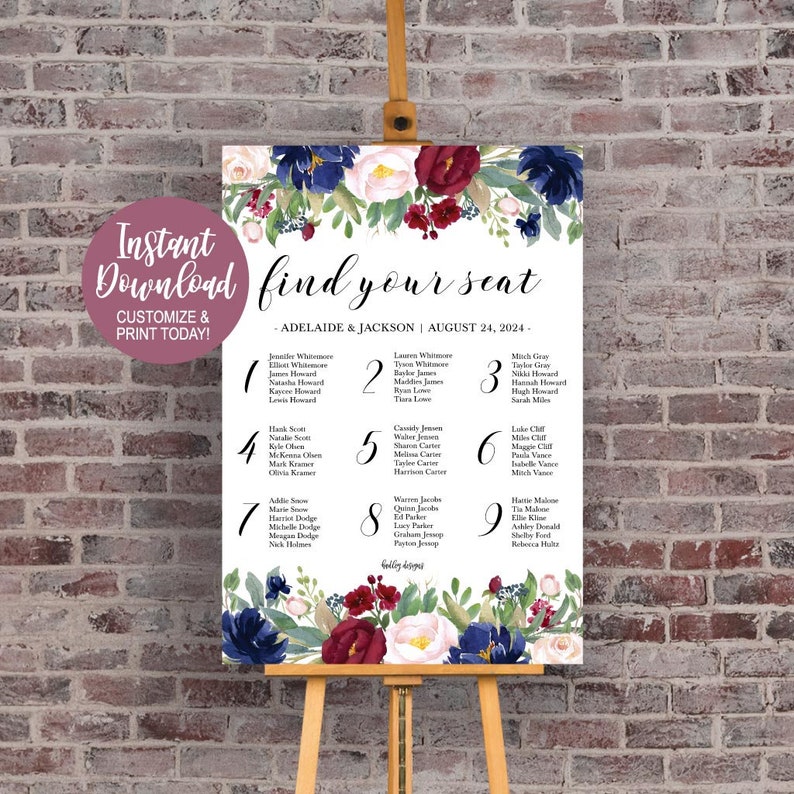 Custom Seating Chart Wedding Sign Seating Wedding Ceremony - Etsy