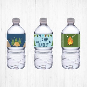 Family Campout Water Bottle Label Printable, Backyard Camping Drink ...