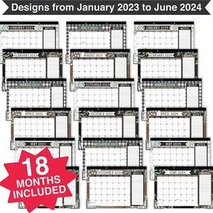 Farmhouse Large Desk Calendar 2023-2024 Calendar Desk Pad 18 Month ...