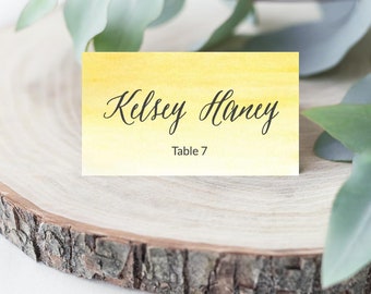 Yellow Place Card | Etsy