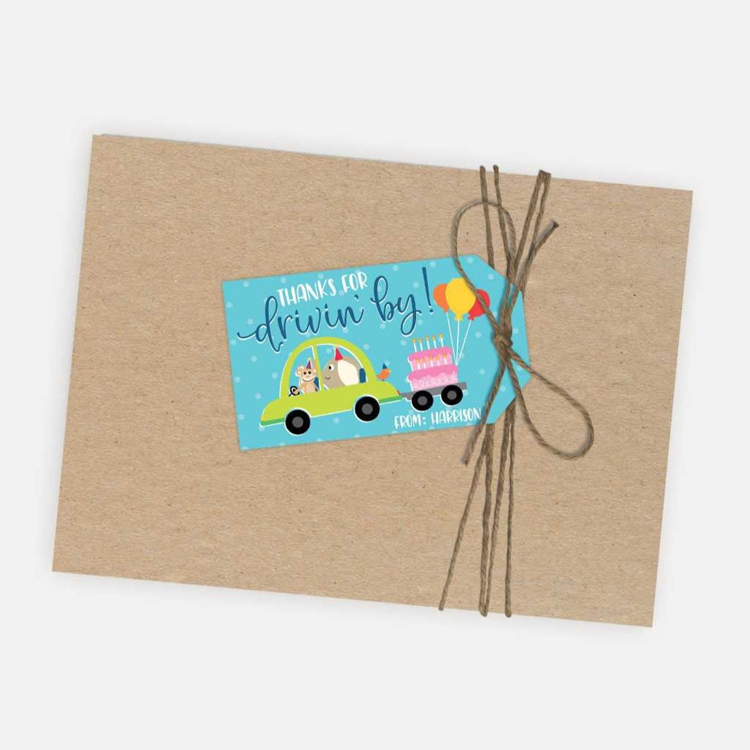 Drive by Birthday Party Favor Tag, Drive by Gift Tags, Drive by Party ...