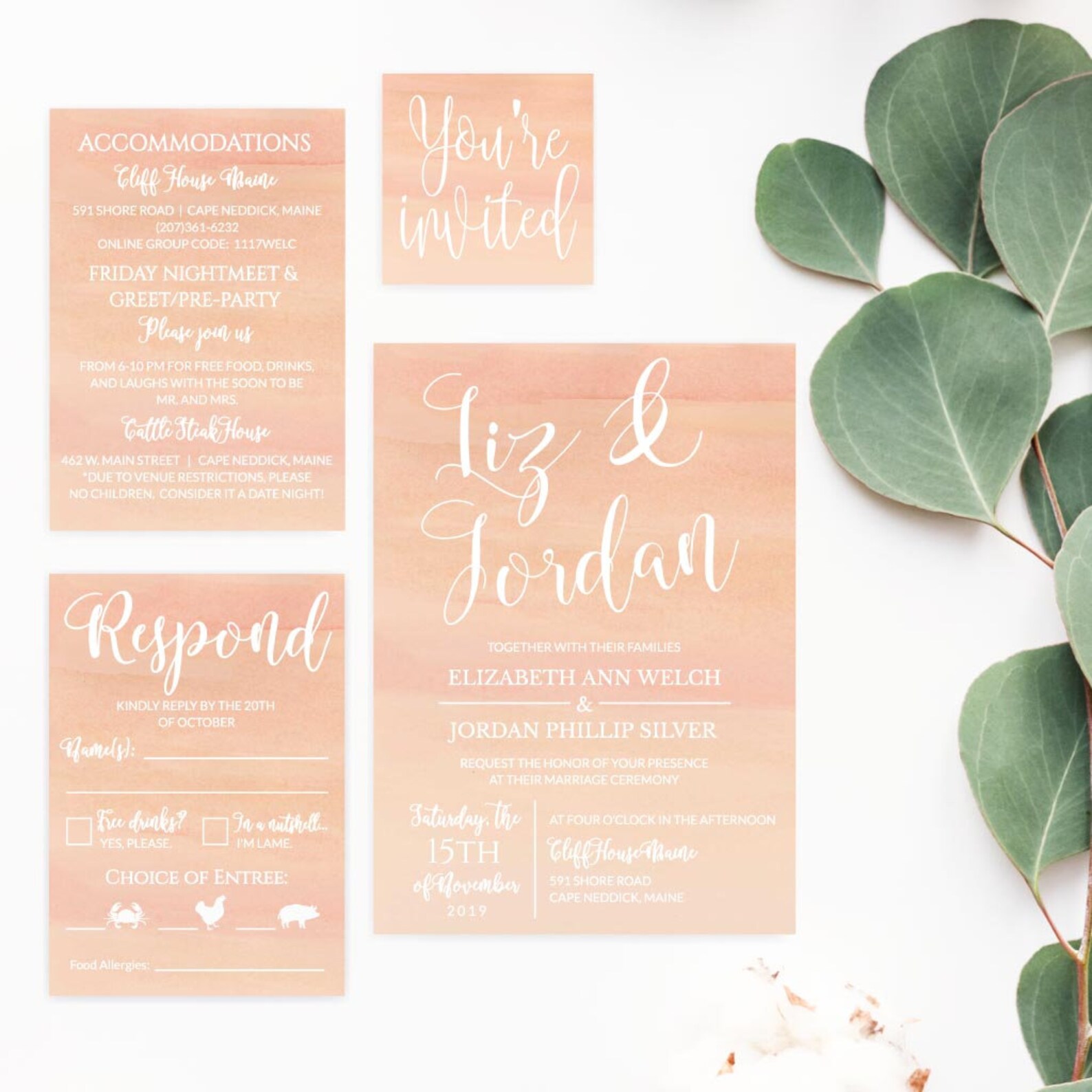 Wedding Invitations With RSVP Packages Wedding Invitations | Etsy