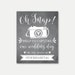 Chalkboard Oh Snap Printable Wedding Hashtag Party Sign | Etsy