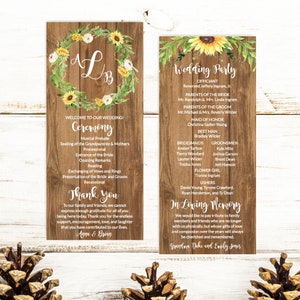 Wedding Program Thank You Messages Wedding Programs Online - Etsy