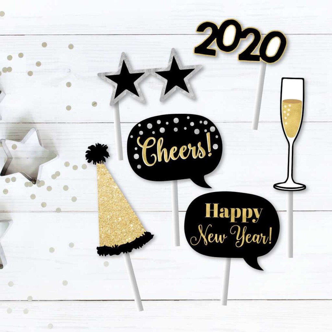 New Years Eve Party Photo Booth Props Template - New Years Eve Party ...