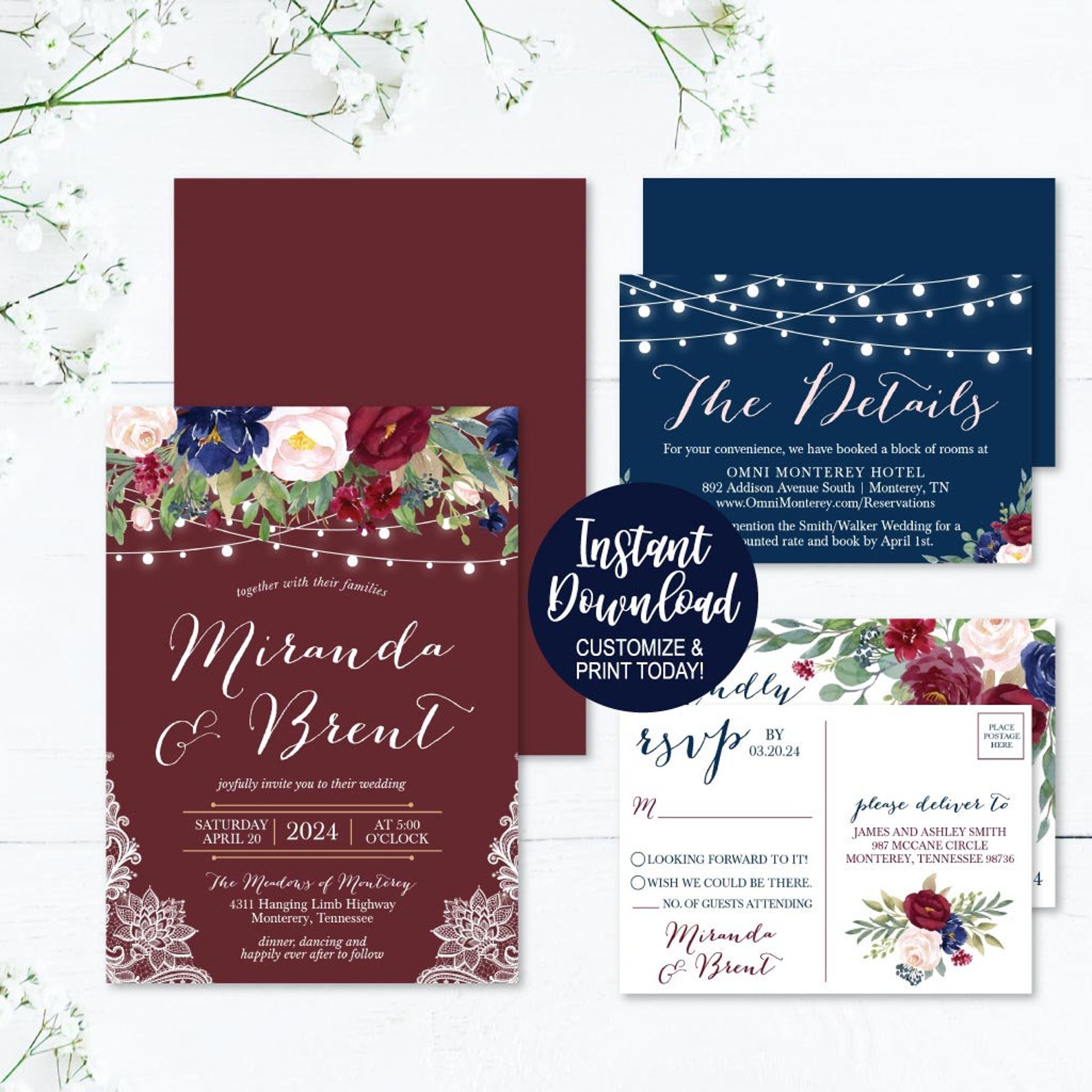 DIY Wedding Invitations Kits Affordable Wedding Invitations | Etsy