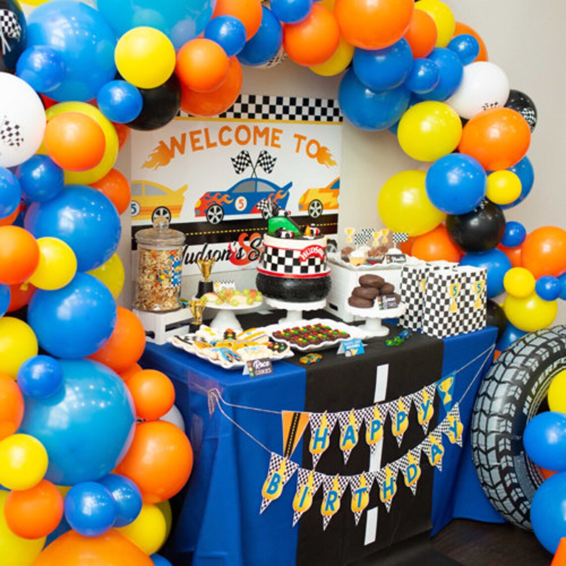 Race Car Welcome Sign Printable Cars Birthday Party Welcome | Etsy