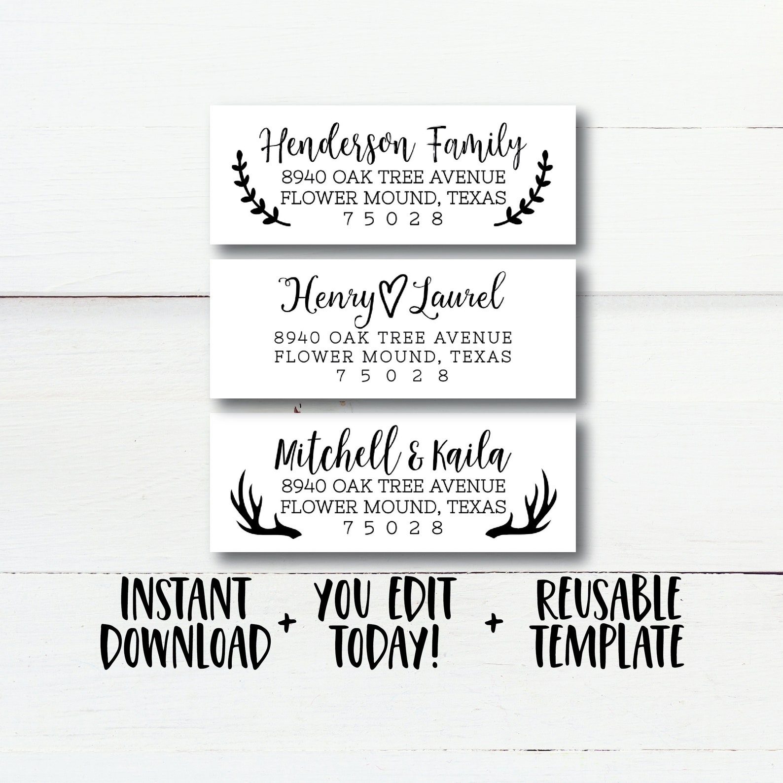 Custom Return Label, Cute Address Labels, Calligraphy Address ...