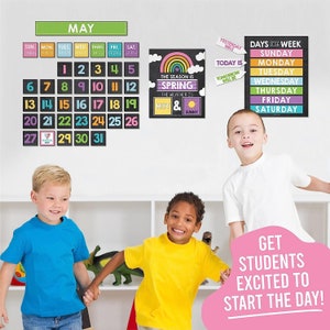 Colorful Classroom Calendar Set Bulletin Board Sets for Teachers ...