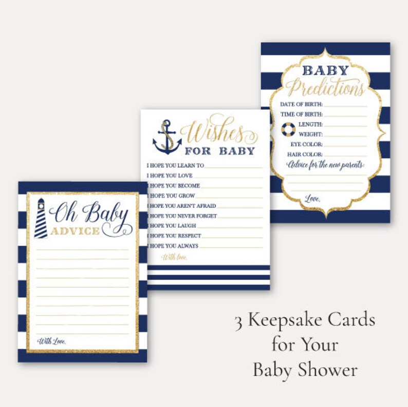 Nautical Baby Shower Complete Package Templates Baby Shower | Etsy