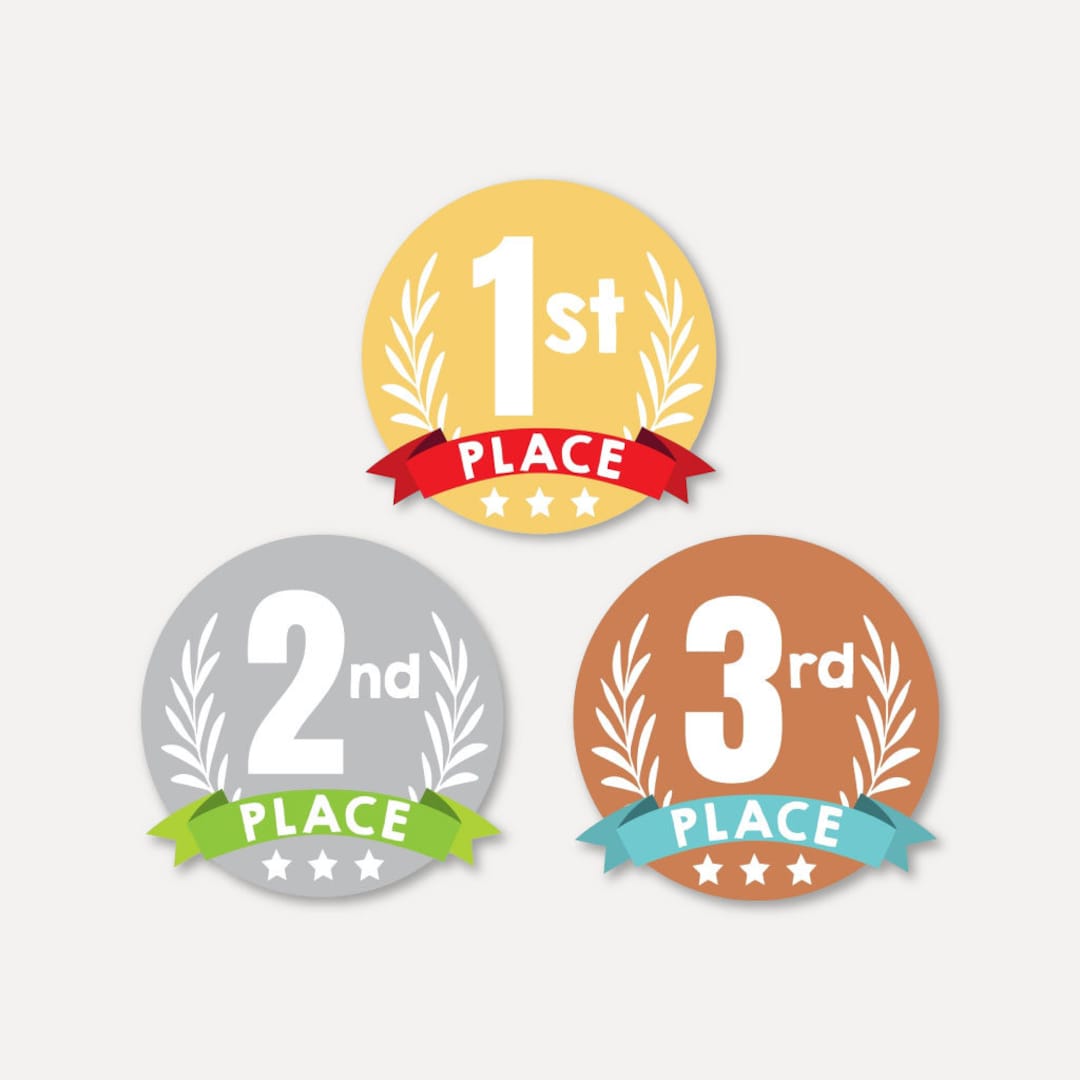 Printable Olympic Medal Templates, Gold Silver Bronze Medallions, First ...