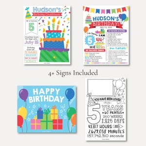 Printable Birthday Decorations Set Customizable Rainbow | Etsy