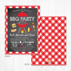Printable Backyard BBQ Invitation Template, Summer Cookout Invite ...