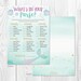 Mermaid Baby Shower What's in Your Purse? Game Template - Whats in Your ...