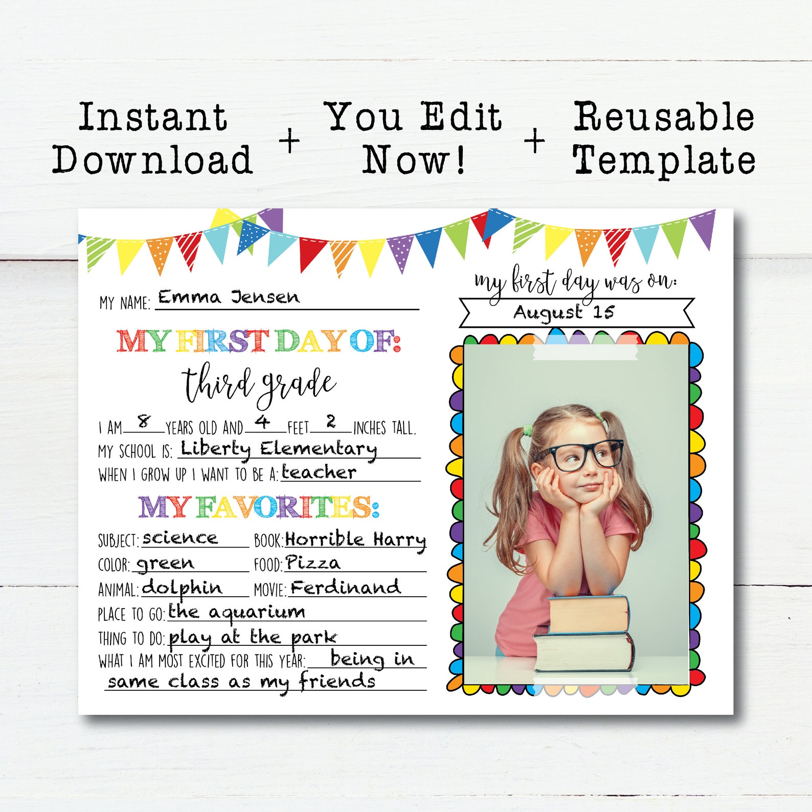 Back to School Interview, All About Me Questionaire Printable, Back to ...