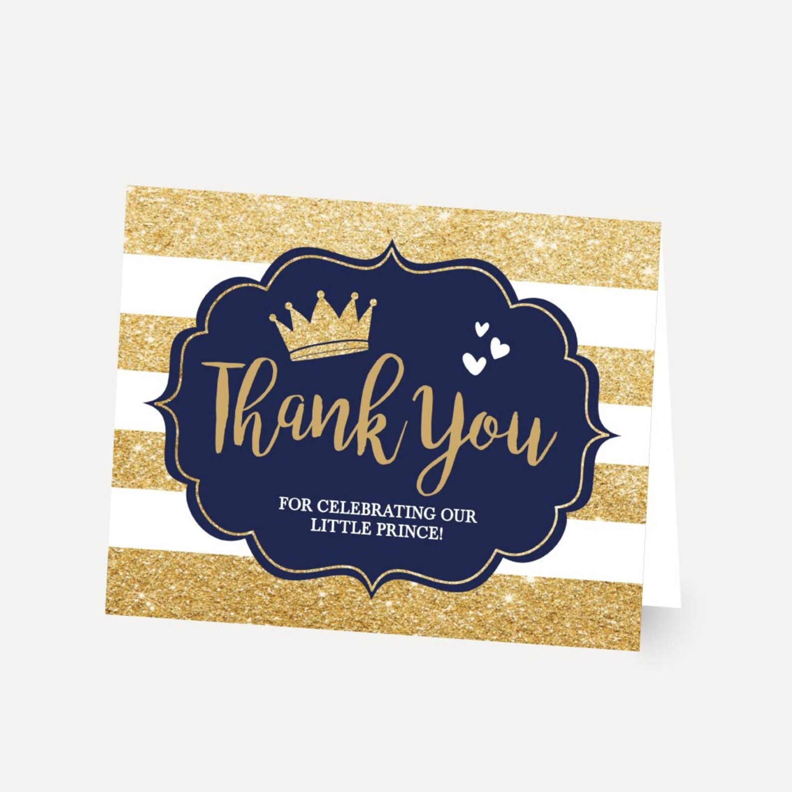 Prince Baby Shower Thank You Card Template DIY Thank You Card - Etsy
