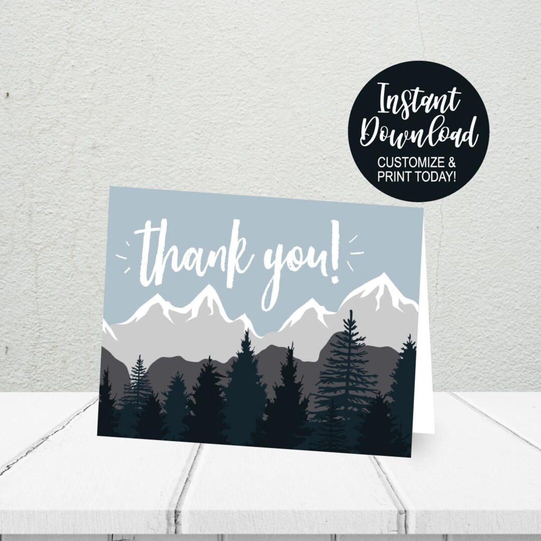 Editable Thank You Cards Template, DIY Thank You Card, Thank You Note ...