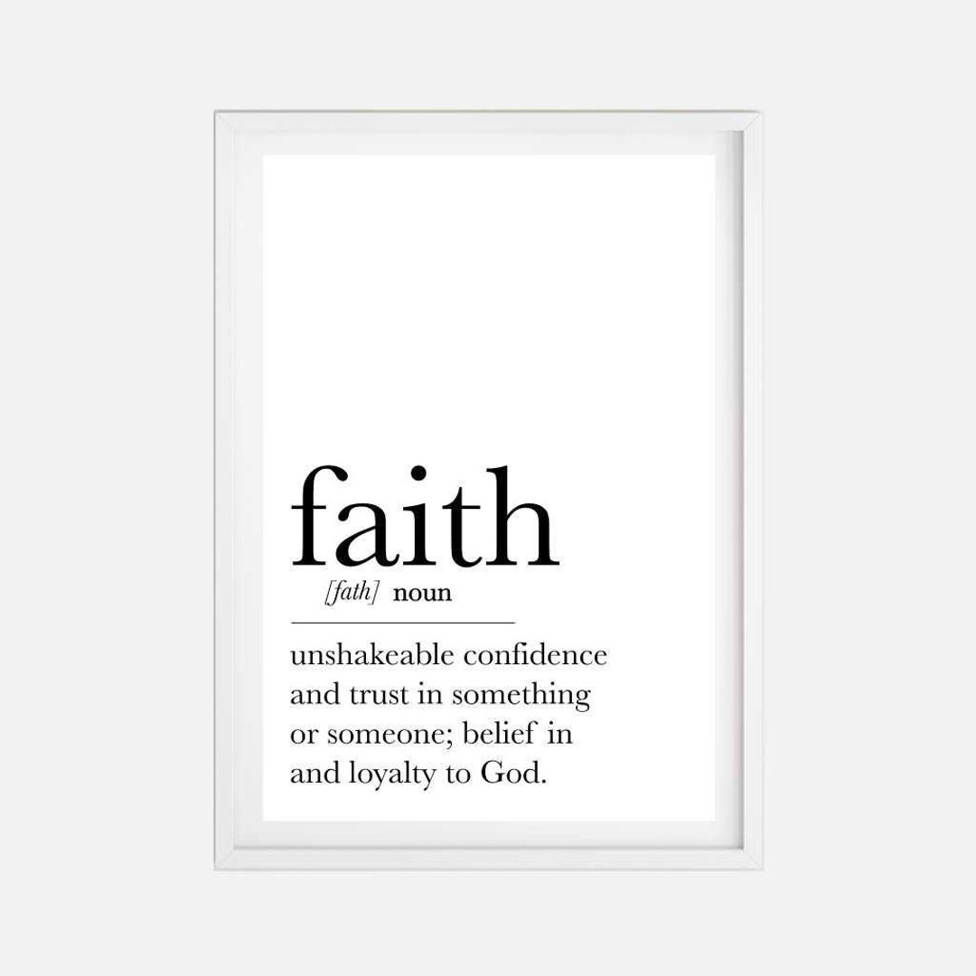 Faith Definition Wall Art Template Faith Definition - Etsy