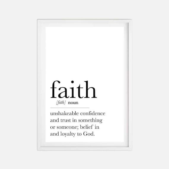Faith Definition Wall Art Template Faith Definition - Etsy