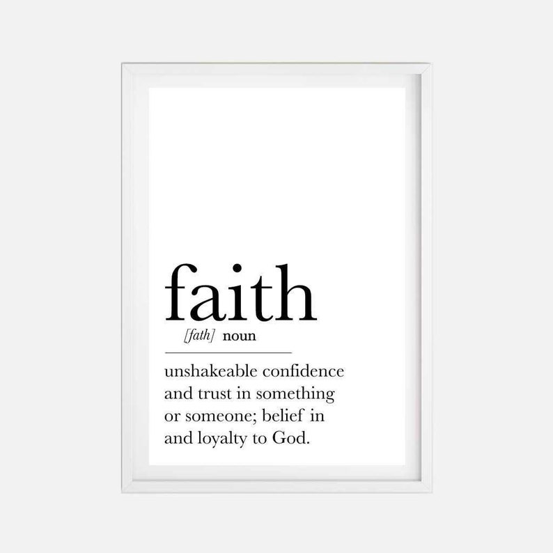 Faith Definition Wall Art Template Faith Definition - Etsy