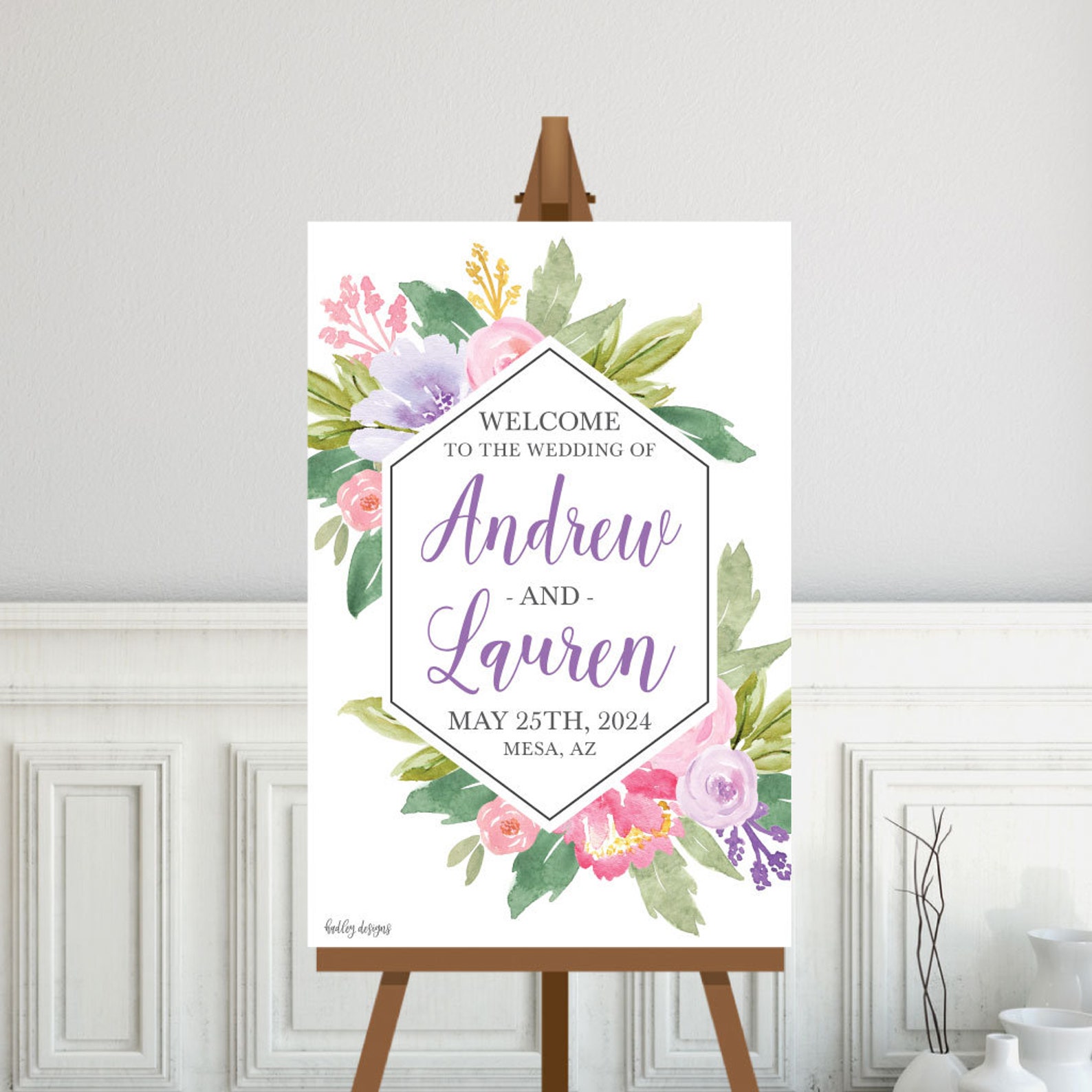 Spring Floral Wedding Welcome Sign Template Welcome Sign for | Etsy