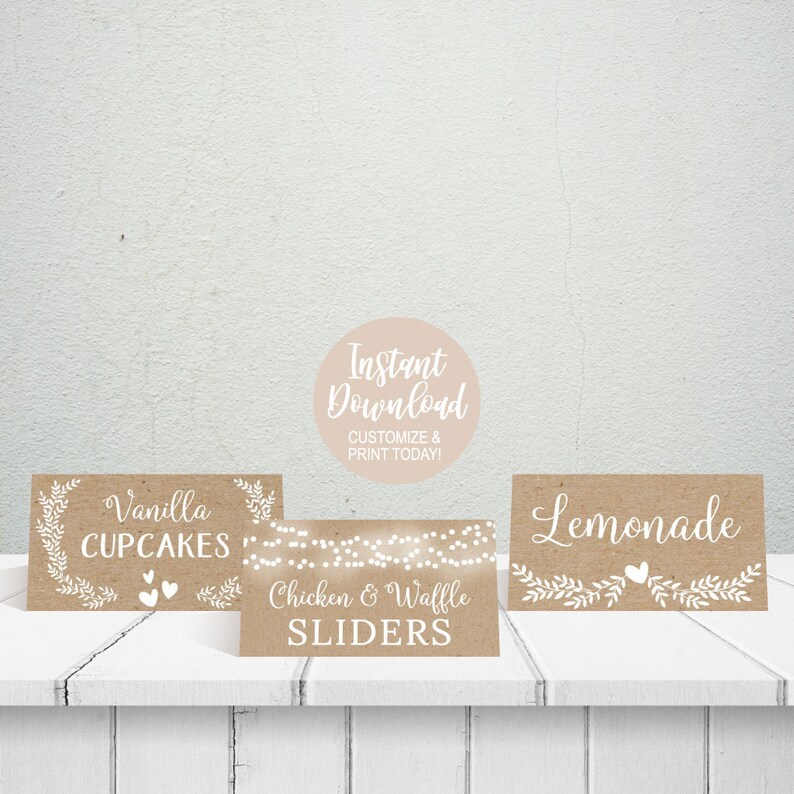 Editable Instant Download Food Label, Printable Food Label, Party ...