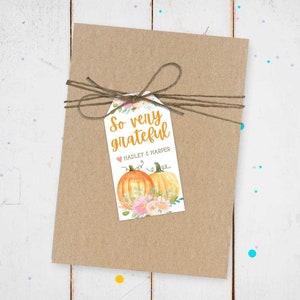 Fall Pumpkin Kids Party Thank You Favor Tags Template - Etsy