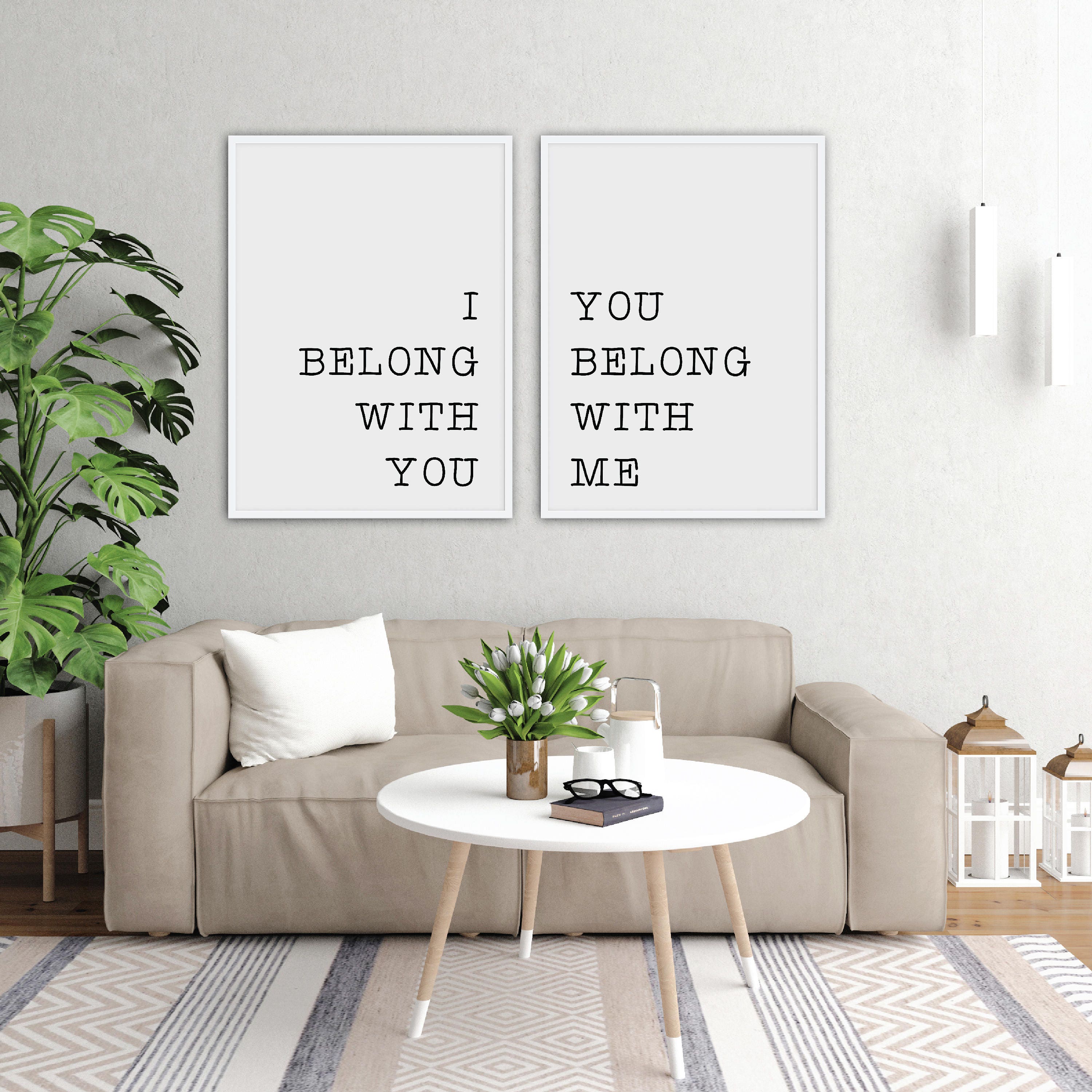 I Belong With You You Belong With Me Printable Sign Set - Etsy Australia