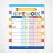Homework Chart, Homeschool Chart, Assignment Tracker, Chart Reading ...