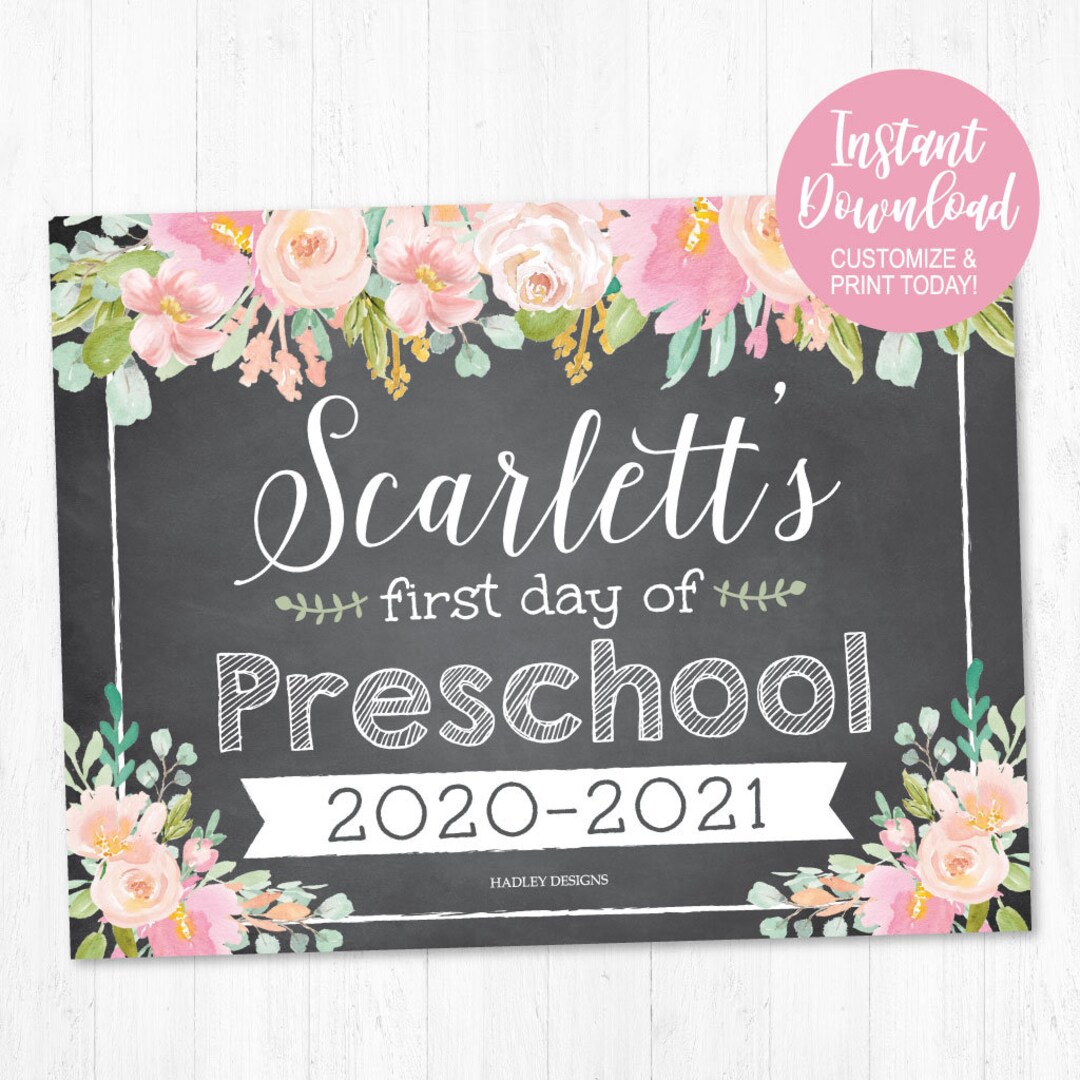 Back to School Printable Back to School Chalk Board First - Etsy
