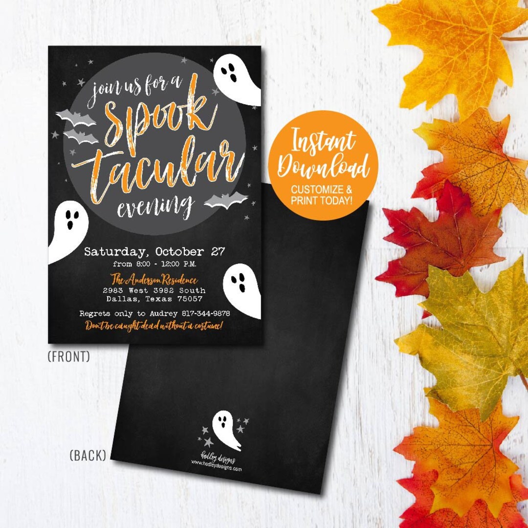 Party Supplies, Happy Halloween, Invitation Halloween, DIY Invitations ...