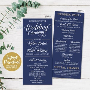 Wedding Ceremony Program Funny, Printable Wedding Programs Online ...