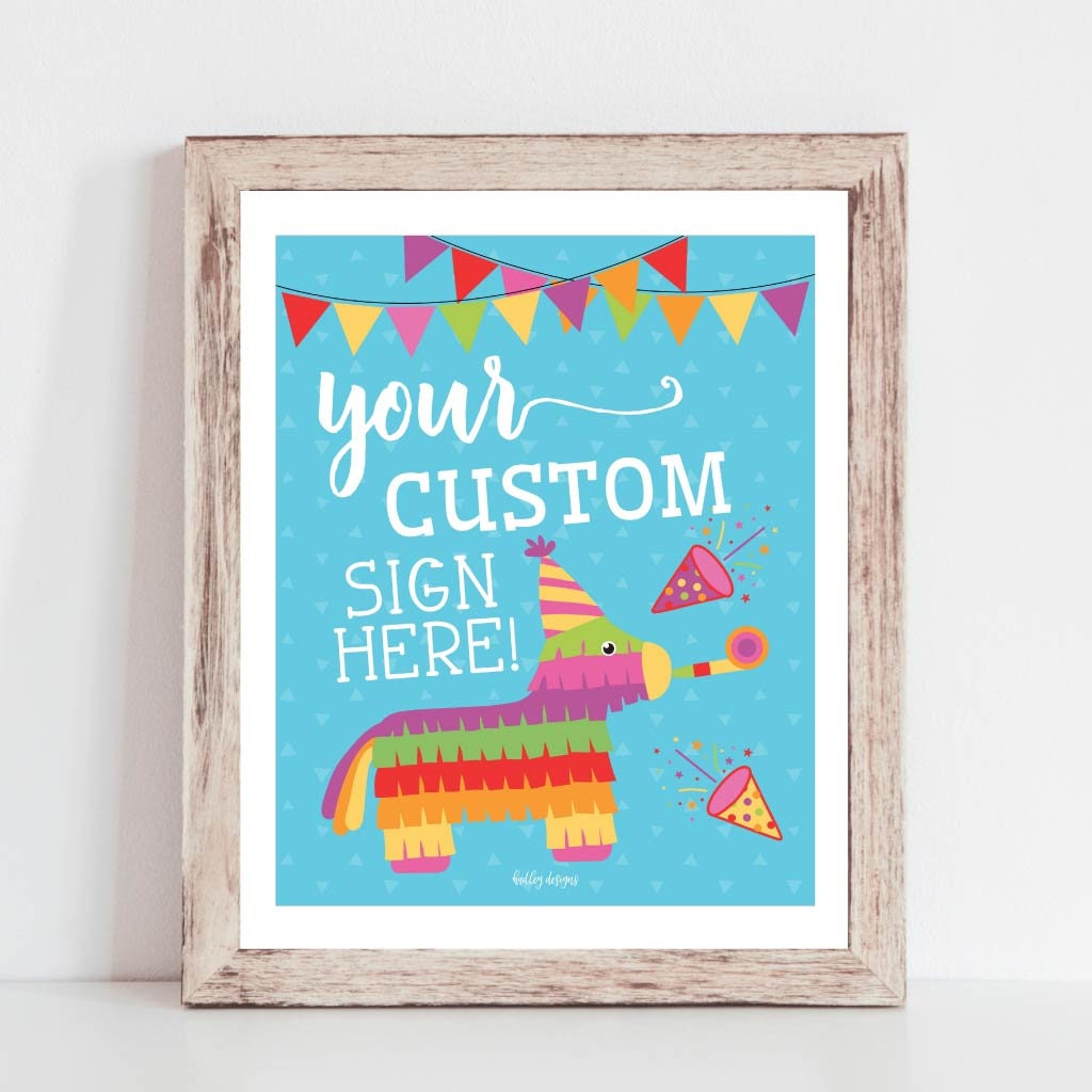 Custom Birthday Sign, Birthday Party Decor, Fiesta Printable Sign ...